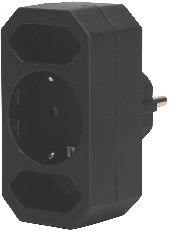 Razdjelnik LUX ŠUKO+2 EURO CRNI | Pevex