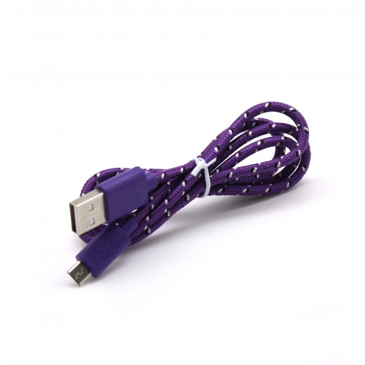 TELEFON KABEL SBOX USB->MICRO USB 1M LJUBIČASTI PLETENI | Pevex