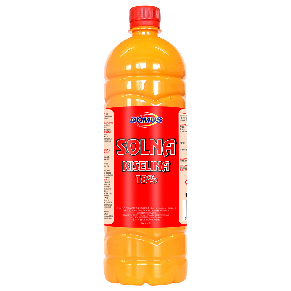 Sredstvo za čišćenje DOMUS SOLNA KISELINA 18% 1L | Pevex