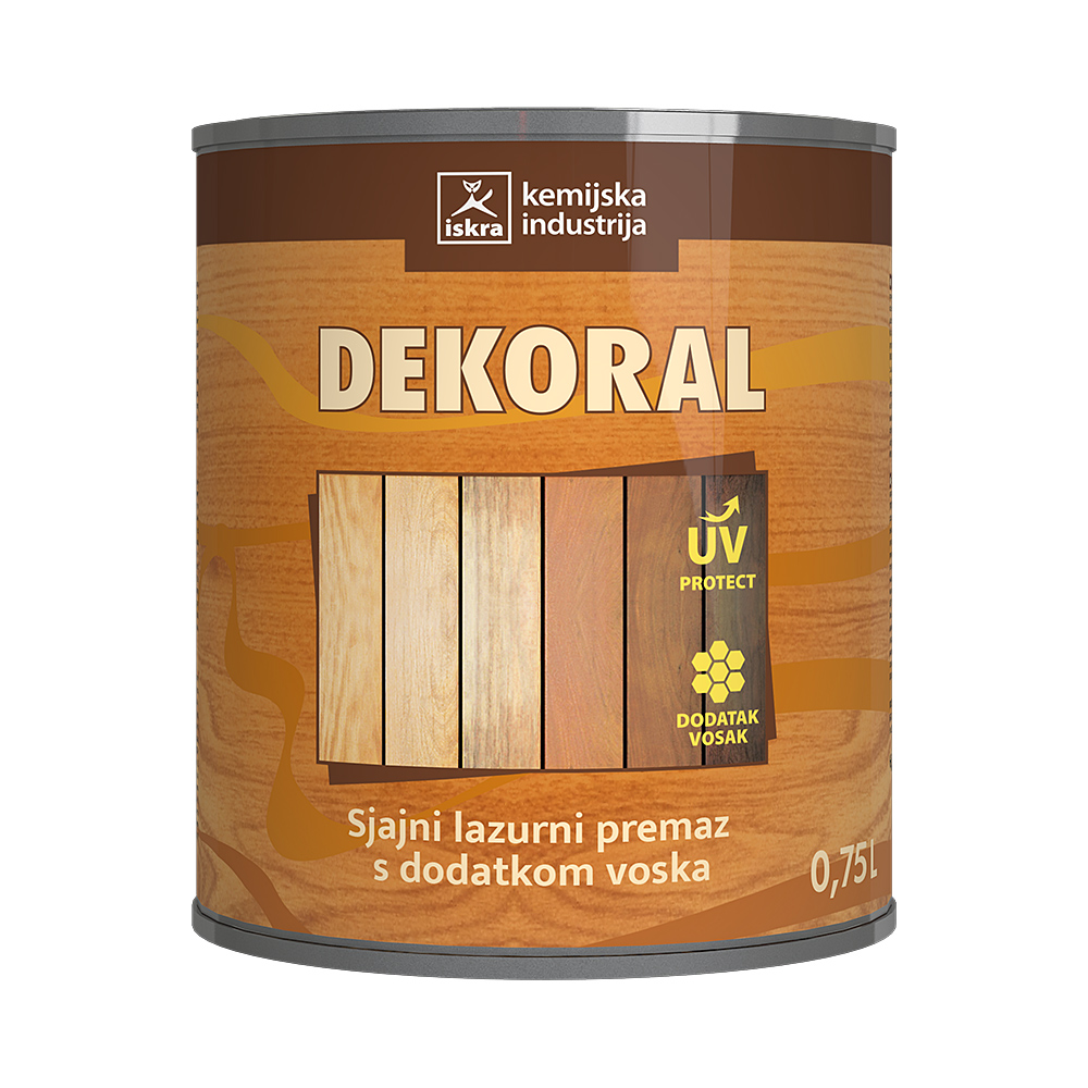 Lazura za drvo ISKRA DEKORAL BEZBOJNI 0,75L | Pevex