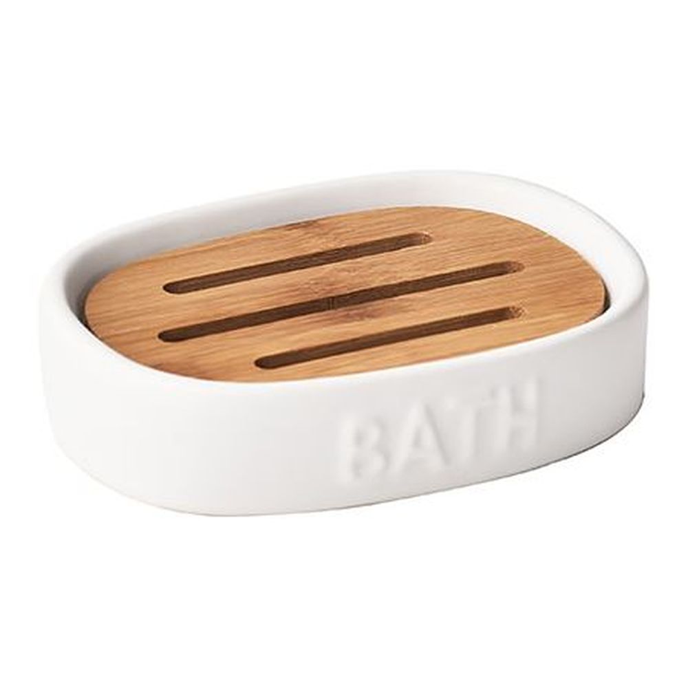 Posuda za sapun TENDANCE Bath Dolomit, bambus/bijela | Pevex