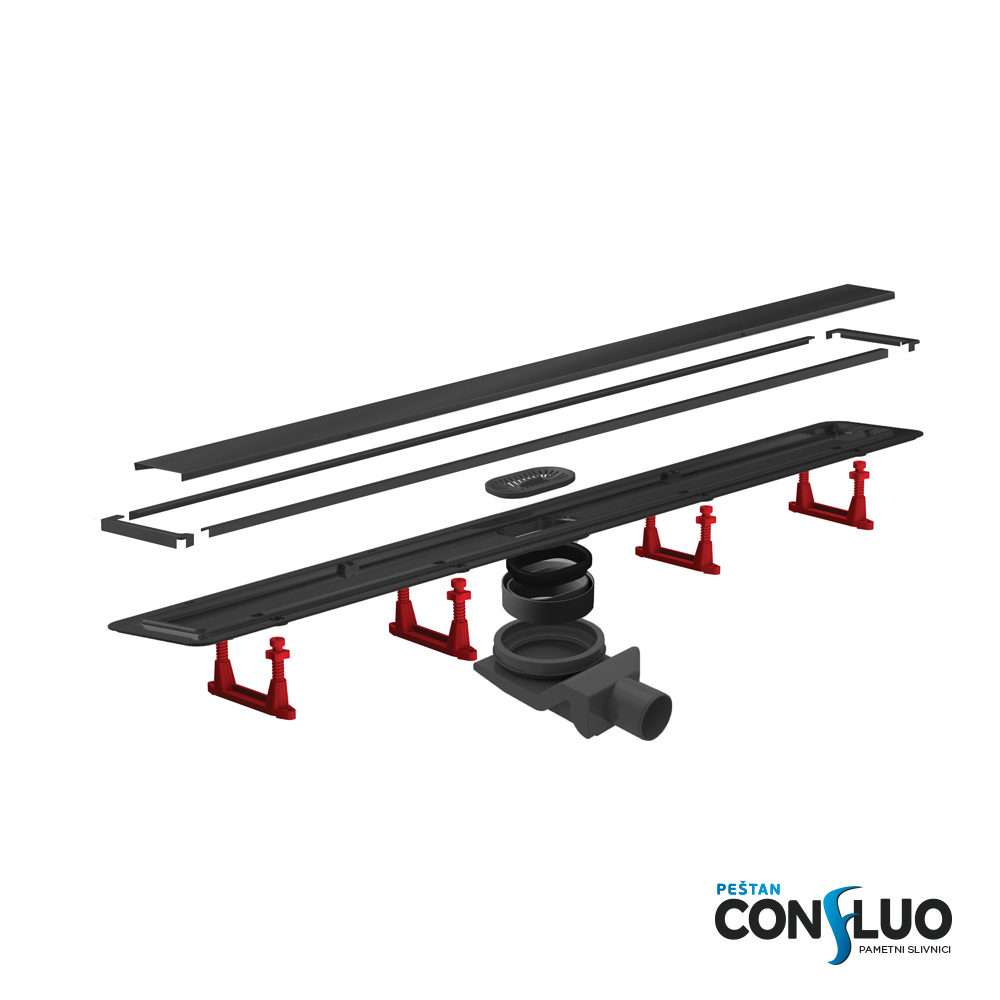 Odvod CONFLUO PRIMO COMPACT LINE 550 MATTE BLACK | Pevex