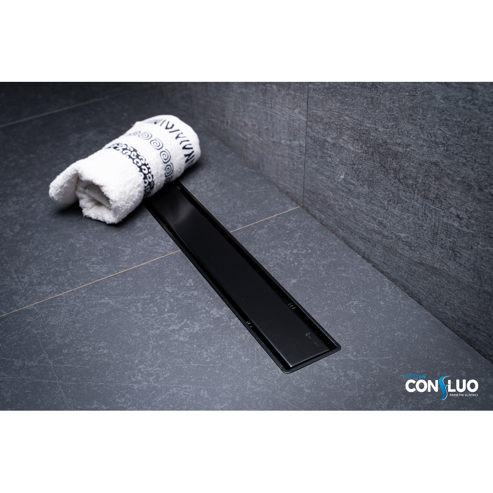 Tuš kanalica CONFLUO PRIMO COMPACT LINE 650 MATTE BLACK | Pevex