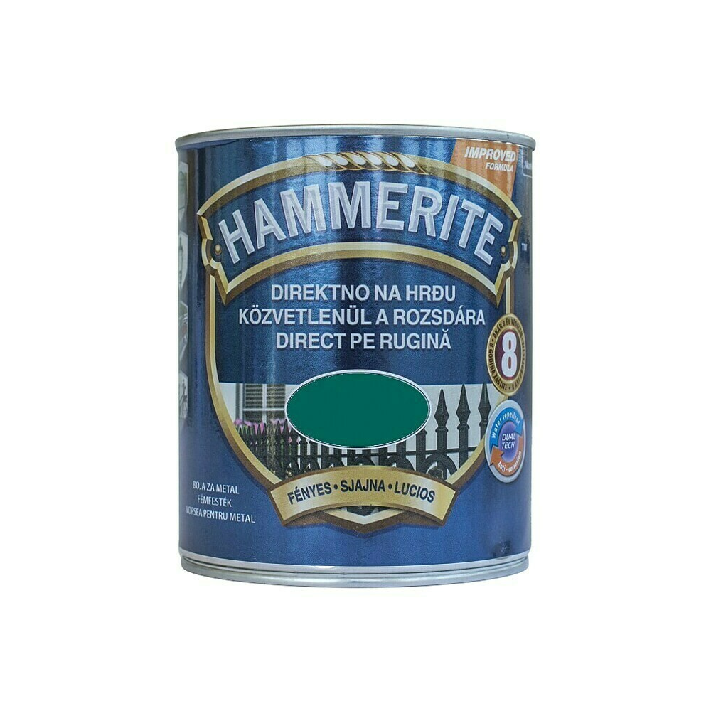 Boja za metal HAMMERITE SMOOTH - SJAJNI LAK TAMNO ZELENA 0,75L | Pevex