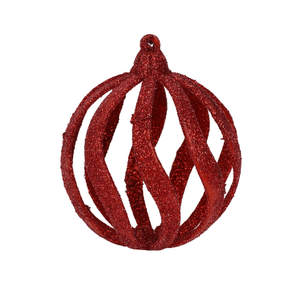 Božićni ukras KUGLICE PVC ŠLJOKIČASTE 6/1 NO CRVENA 8cm | Pevex