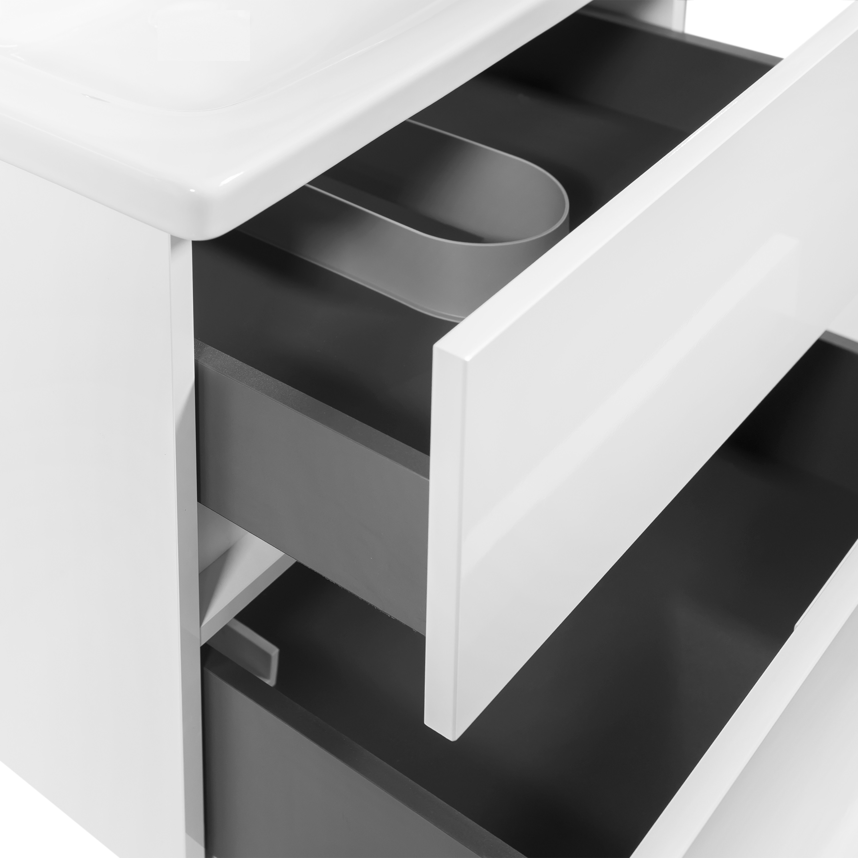 Kupaonski ormarić Omega Paneli Soft Gap 80 S bijelo sjaj blok | Pevex