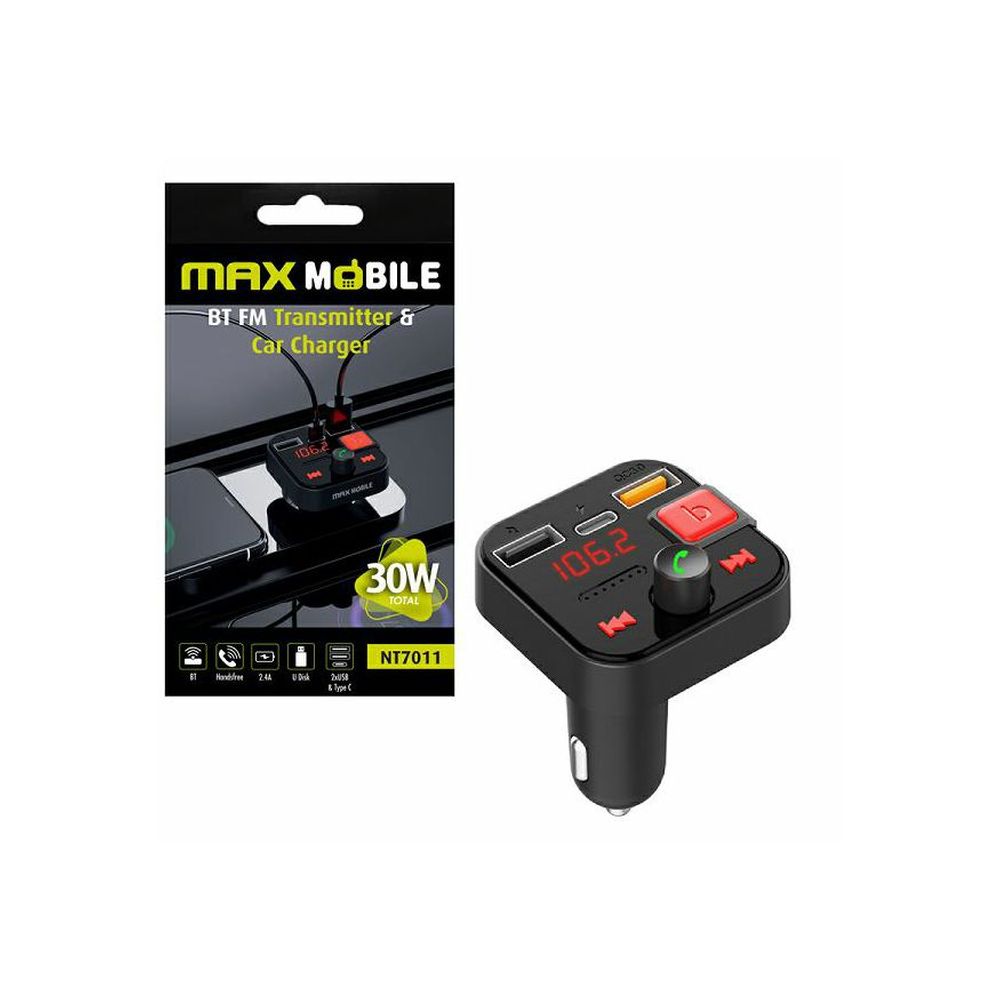 FM transmiter MAXMOBILE NT7011,total 30W Type C/USB/PUNJAČ | Pevex
