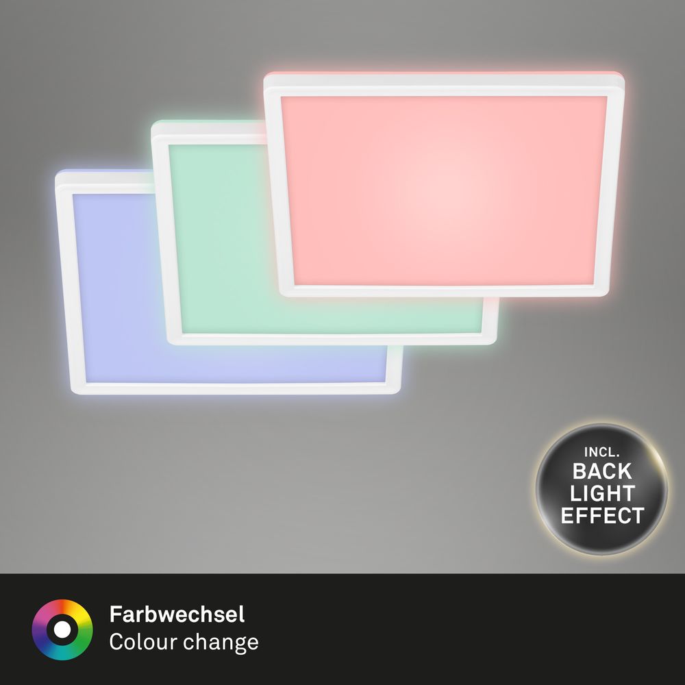 Plafonjera BRILO LED 15W 1850lm 4000K + RGB-LED BIJELI 29,3x29,3x2,8cm ...