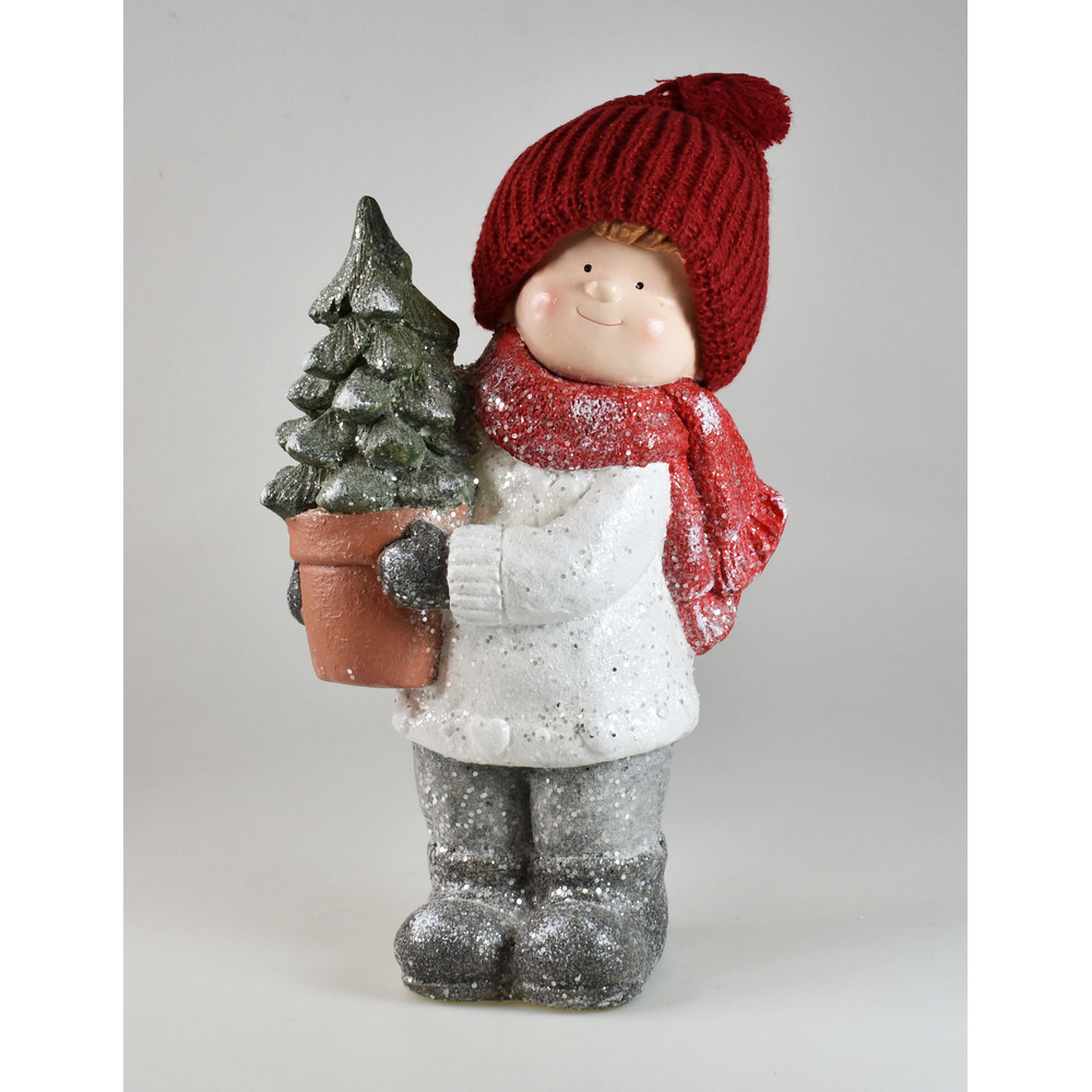 Božićni ukras FIGURA DJEČAK MAGNEZIJ 25X20X42CM | Pevex