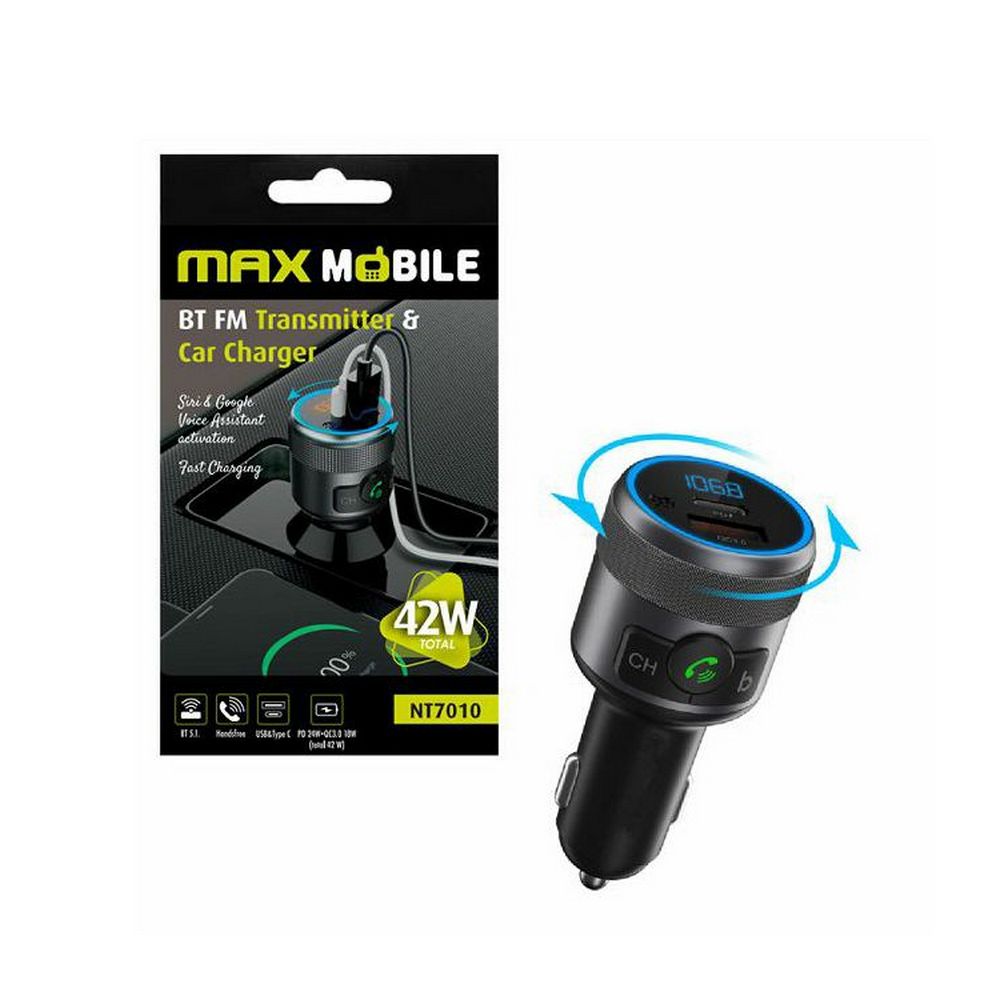 FM transmiter MAXMOBILE NT7010,TOTAL 42W TYPE C/USB | Pevex