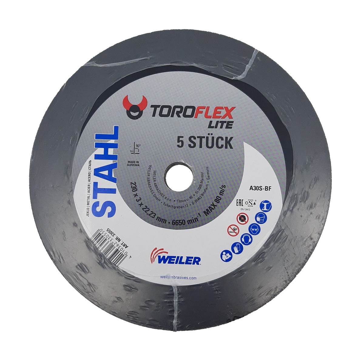 Rezna ploča za metal REZNA PLOČA ZA METAL WEILER 230x3x22 A30S TOROFLEX ...