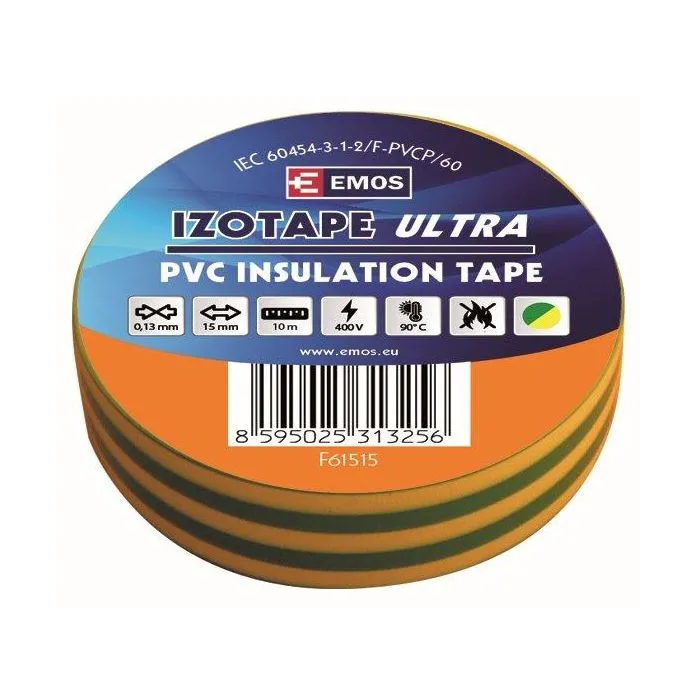 Izolir traka EMOS 15mm/10m - ŽUTO-ZELENA | Pevex