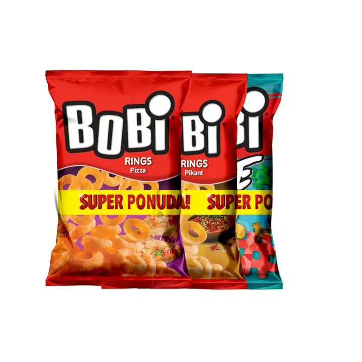 Grickalica BOBI 70G 3/1 (RINGS PIKANT 70G + RINGS PIZZA 70G + #LIKE 70G ...