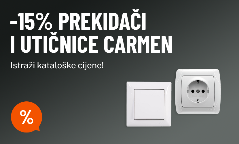 15% popusta na utičnice i prekidače Carmen | Katalog | Pevex